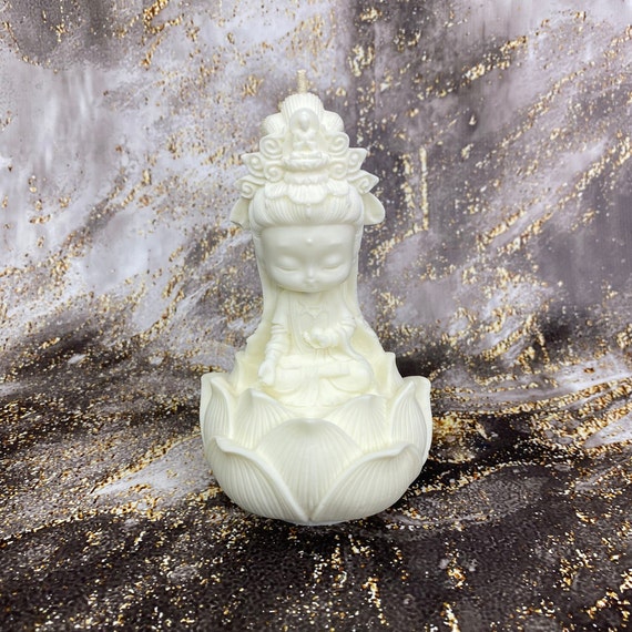 Quan Yin in Lotus. Forms for Candles. Goddess Quan Yin Mold - Etsy