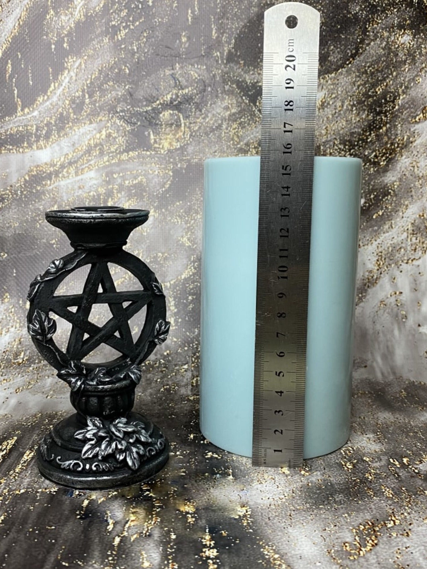 Candlestick Pentacle. Silicone Molds. Candle Molds. Magic - Etsy