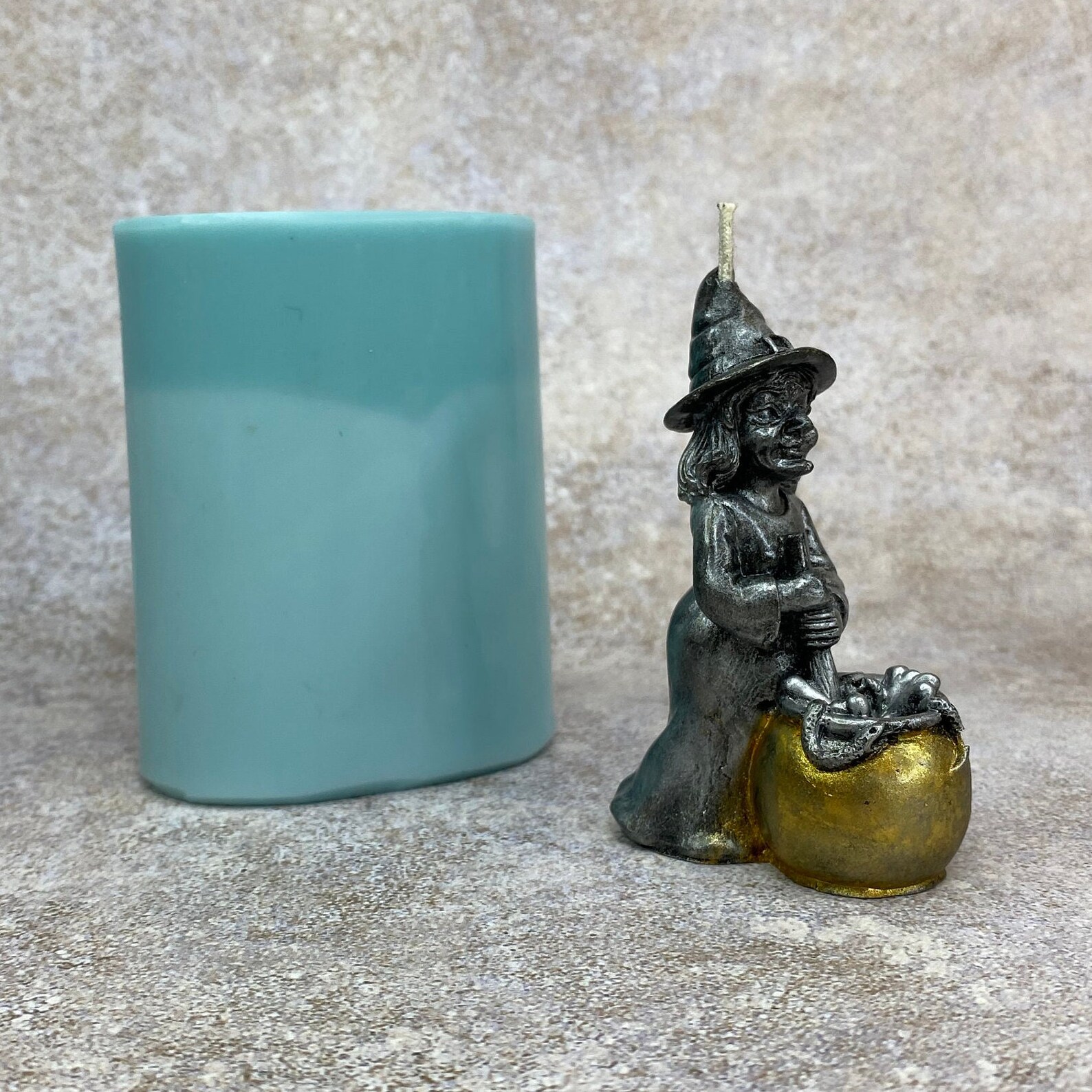 Witch With a Bowler Hat. Silicone Molds. Witch Mold 3d. Forms for ...