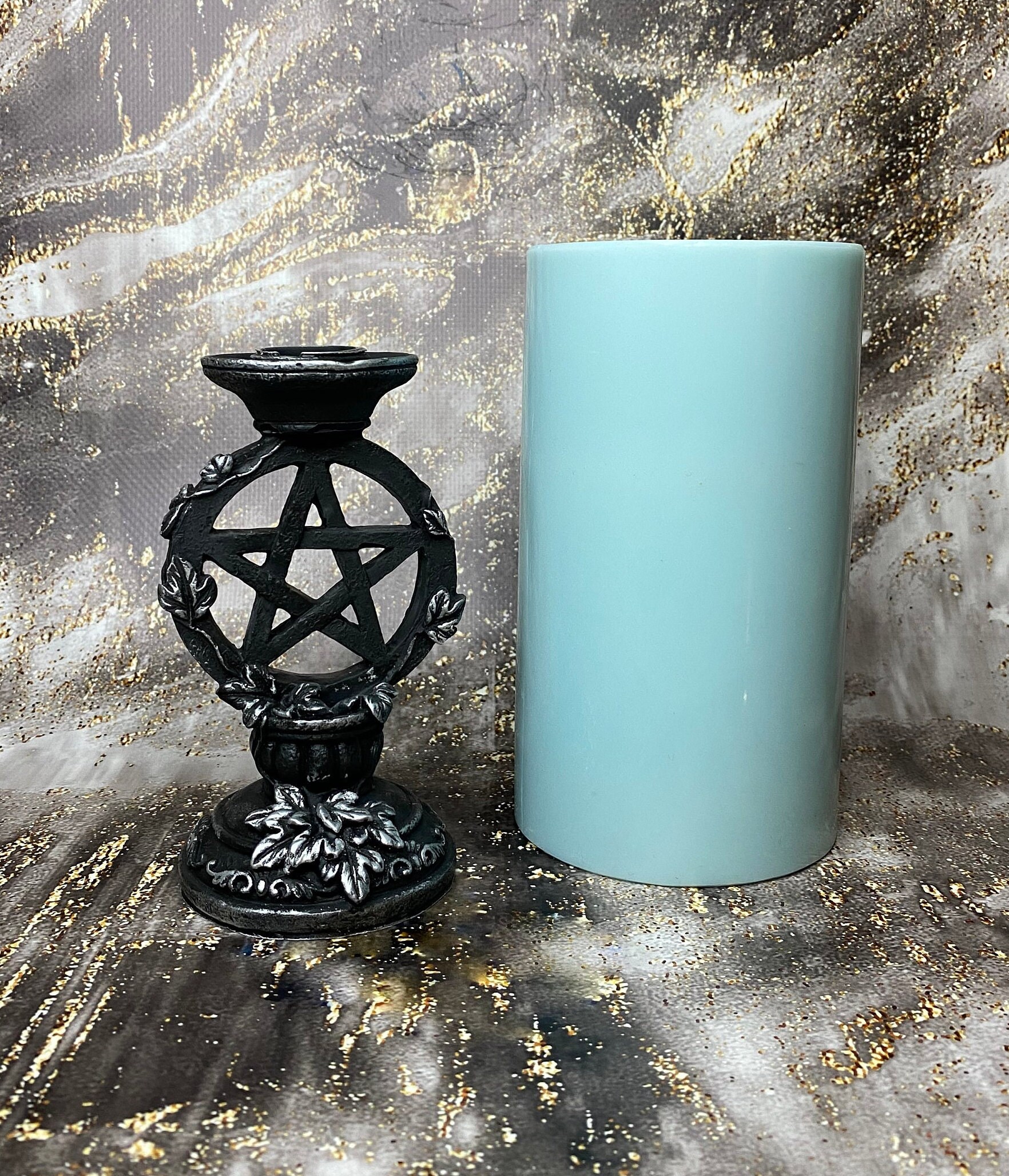 Candlestick Pentacle. Silicone Molds. Candle Molds. Magic - Etsy