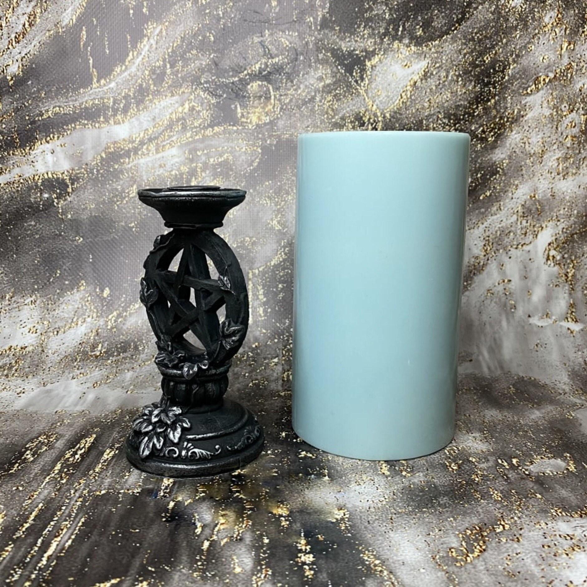 Candlestick Pentacle. Silicone Molds. Candle Molds. Magic - Etsy