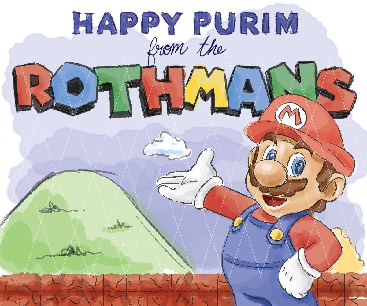 Purim Sticker Labels, Super Mario Theme, Artistically Customized - Etsy