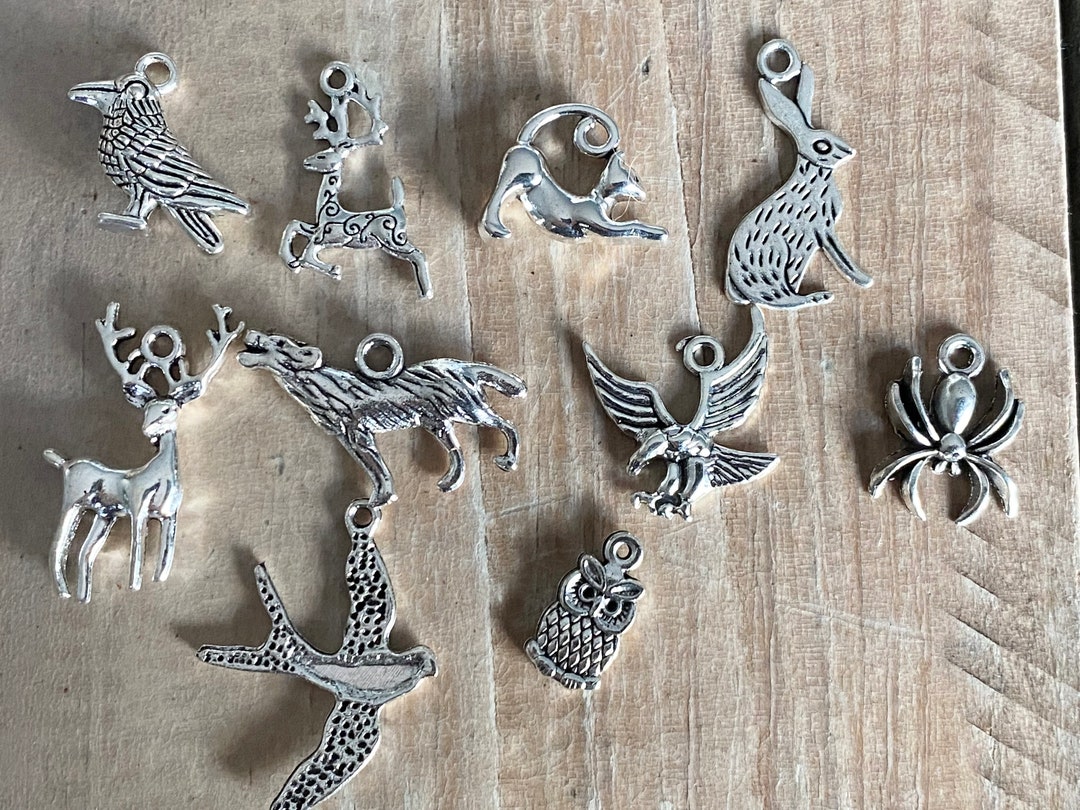 10 X Wiccan Altar Familiar Animal Charms Pendants, Mixed Pagan Witch ...