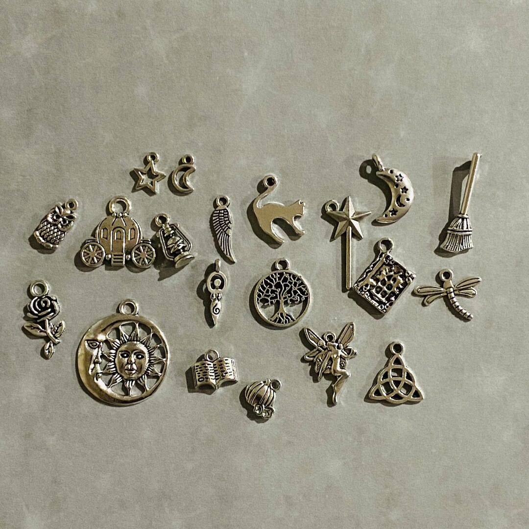 20 X Wiccan Altar Tools Charms Pendants, Mixed Pagan Witch Charm ...