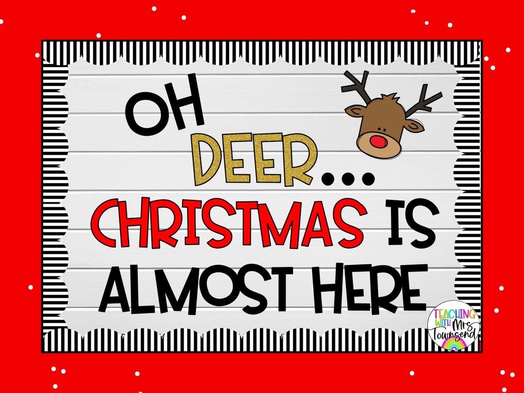 Christmas Bulletin Board Letters-oh Deer Bulletin Board Display-teacher ...