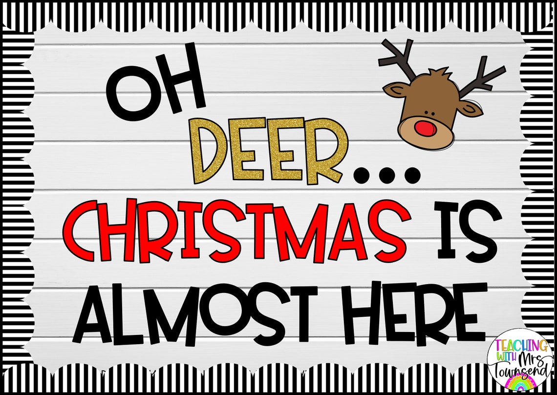 Christmas Bulletin Board Letters-oh Deer Bulletin Board - Etsy