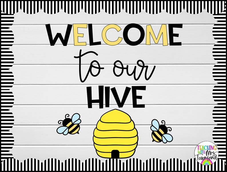 Bee Themed Bulletin Board Letters Welcome to Our Hive - Etsy UK