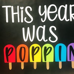 End of the Year Bulletin Board Letters This Year Was Poppin | Etsy