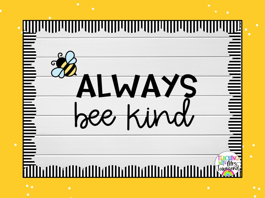 Bulletin Board Letters Bee Kind Classroom Décor Bee Theme Be Kind ...
