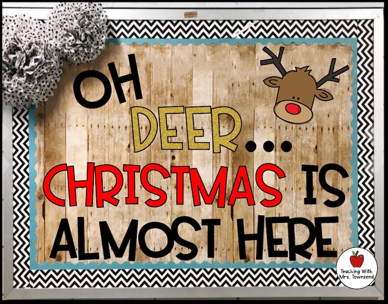 Christmas Bulletin Board Letters-Oh Deer Bulletin Board | Etsy