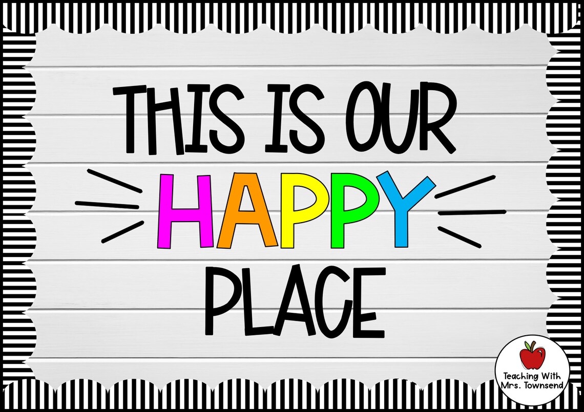 Bulletin Board Letters This is Our Happy Place Classroom - Etsy