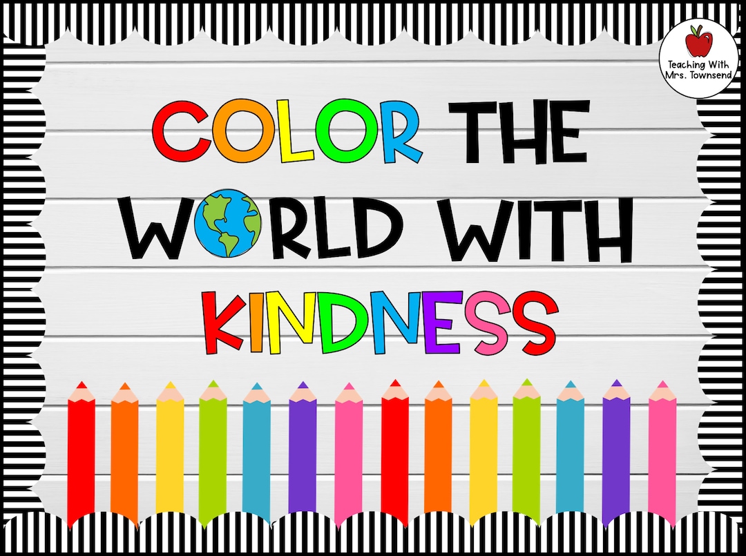 Color the World With Kindness 5 Inch Bulletin Board Letters-classroom ...
