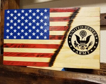 Military wood flag | Etsy