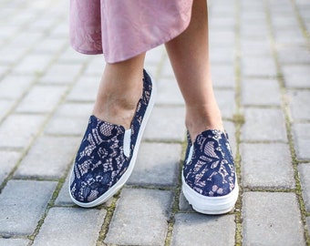 Super Light and Comfortable Denim Slip-ons With the Bow - Etsy