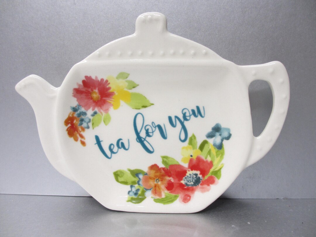 Pioneer Woman Tea Bag Rest Plate Wildflower Whimsey Ceramic 5.25X4 - Etsy