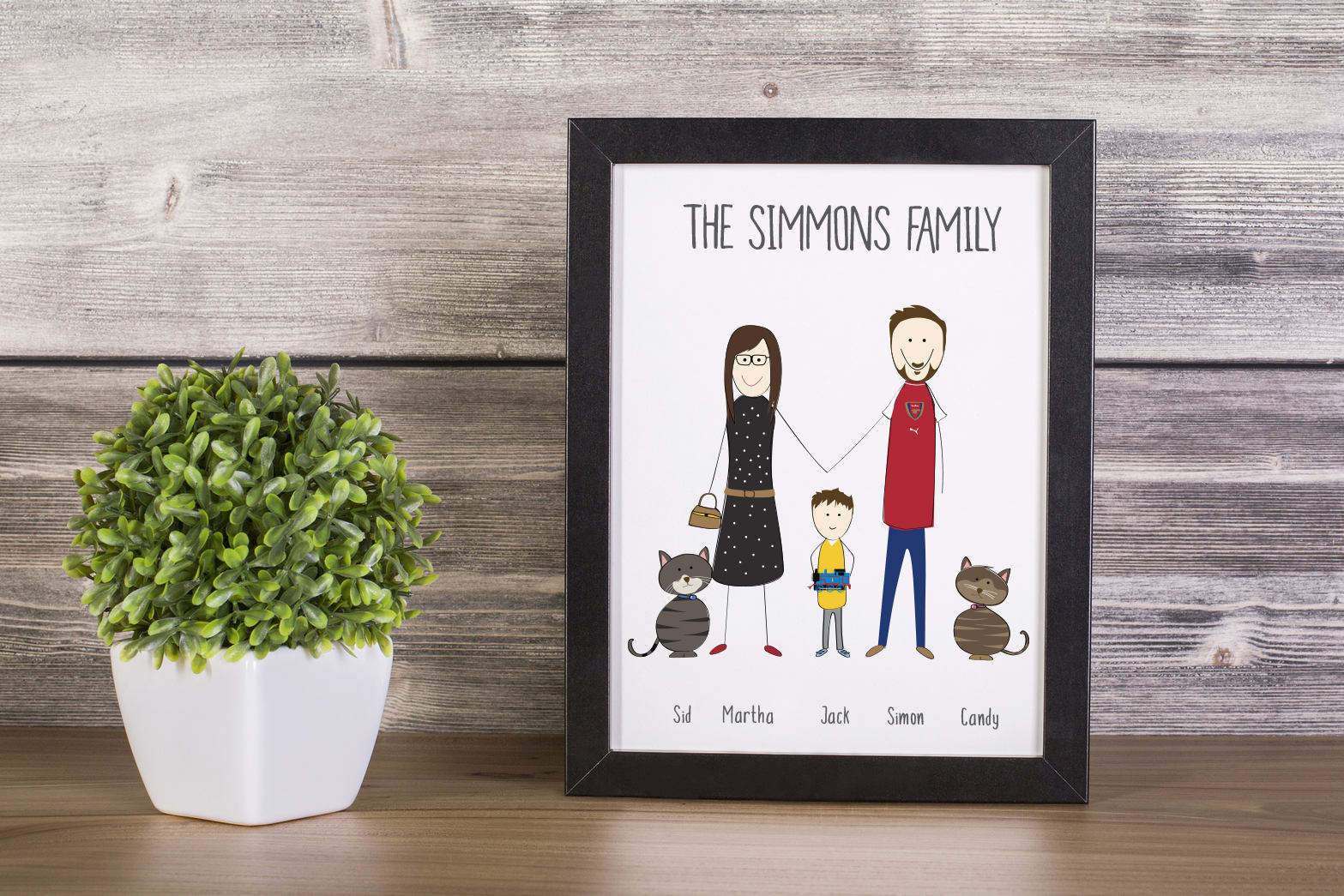 Personalised Canvas Family Portrait Illustration, Custom Family Picture ...