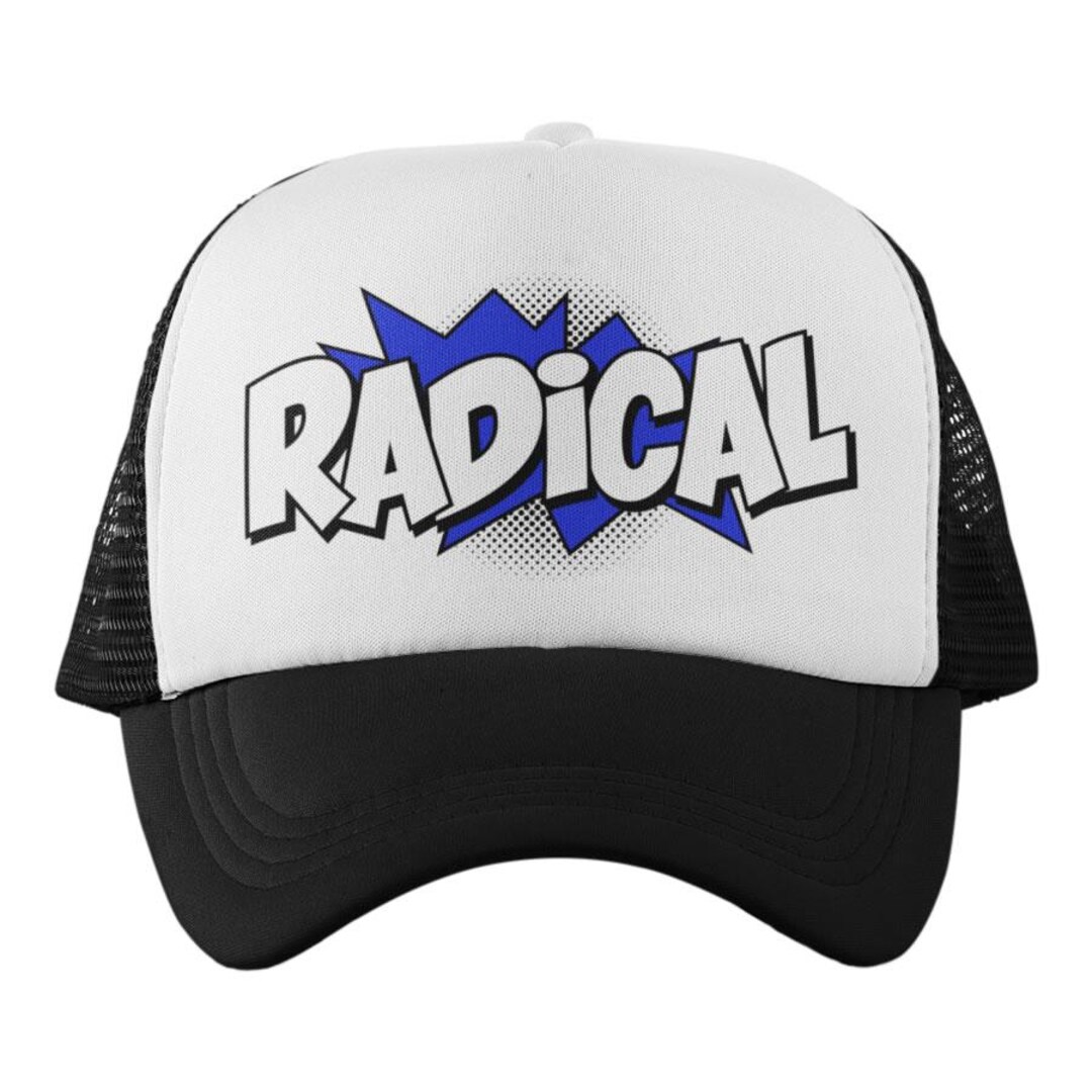 80's Radical Trucker Hat - Retro 1980's Style Comic Print Radical ...