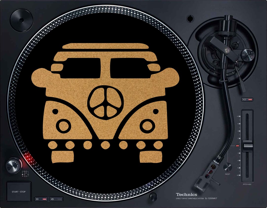 12" Cork Slipmat - Hippie Bus - Turntable Slipmat - Etsy