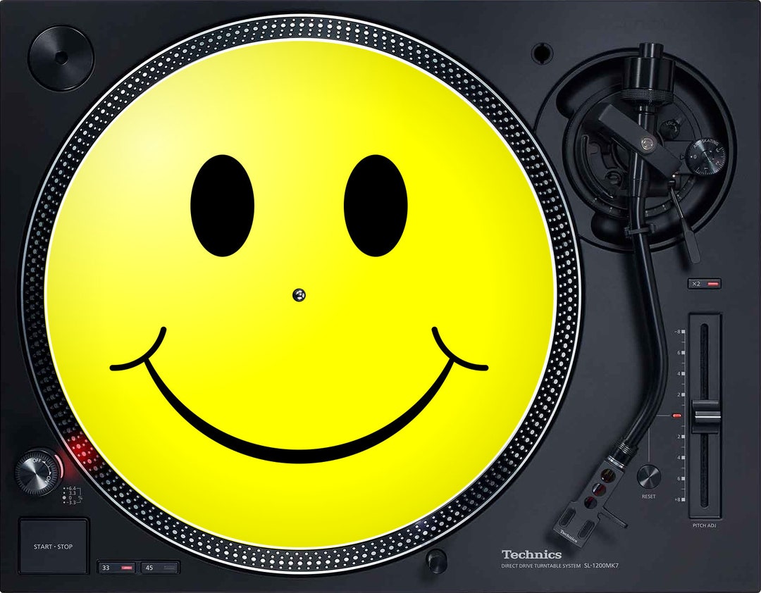 12" Felt Turntable Slipmat - Smiley Face - Happy Face - Record Player ...