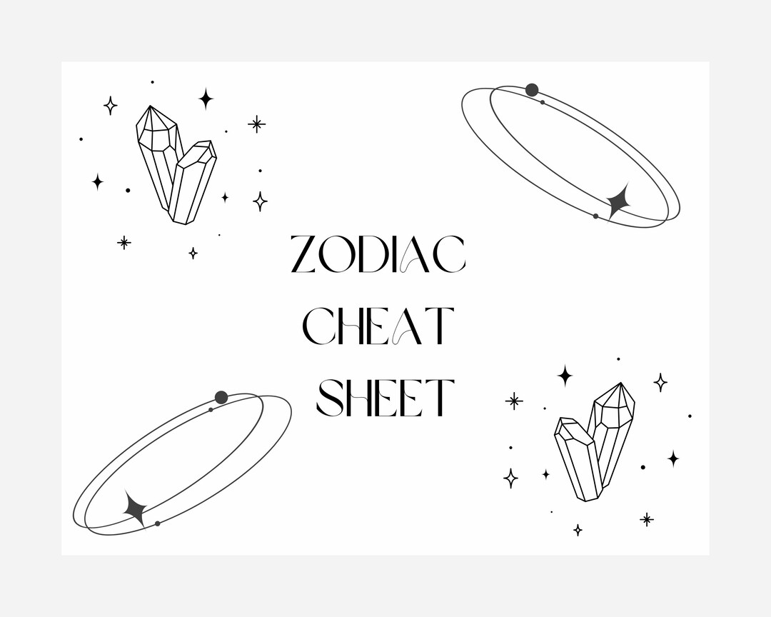 Zodiac Cheat Sheet - Etsy