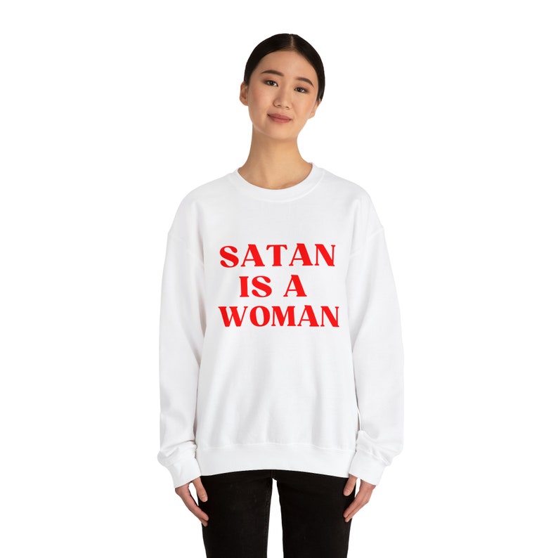 Satan is A Woman Crewneck Sweater Long Sleeve - Etsy