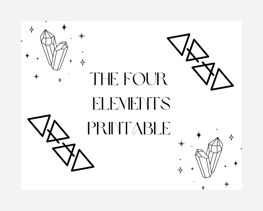 The Four Elements Grimoire Pages Printable Book of Shadows - Etsy
