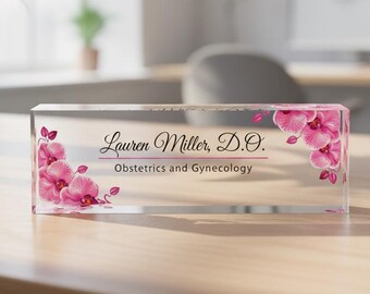 2"x8" Custom Imprinted Name Plate Gloss Pink Fits Standard Wall and ...