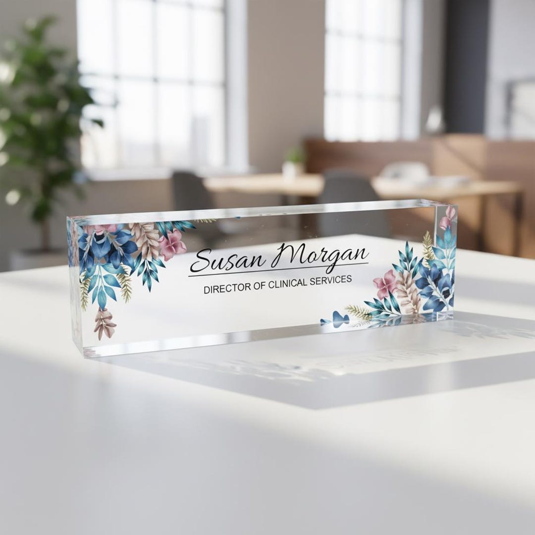 Name Plate for Desk, Custom Desk Plaque, Acrylic Desk Name Plate for ...