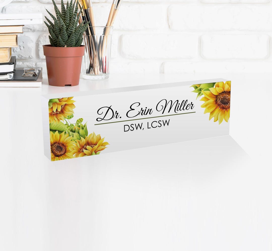 Desk Plaque, Acrylic Name Plate for Teacher Name Plate, Personalized ...