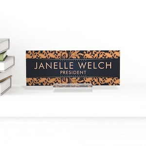 ARTBLOX - Desk Acrylic Plaque With Wooden Base, Custom Office Decor ...