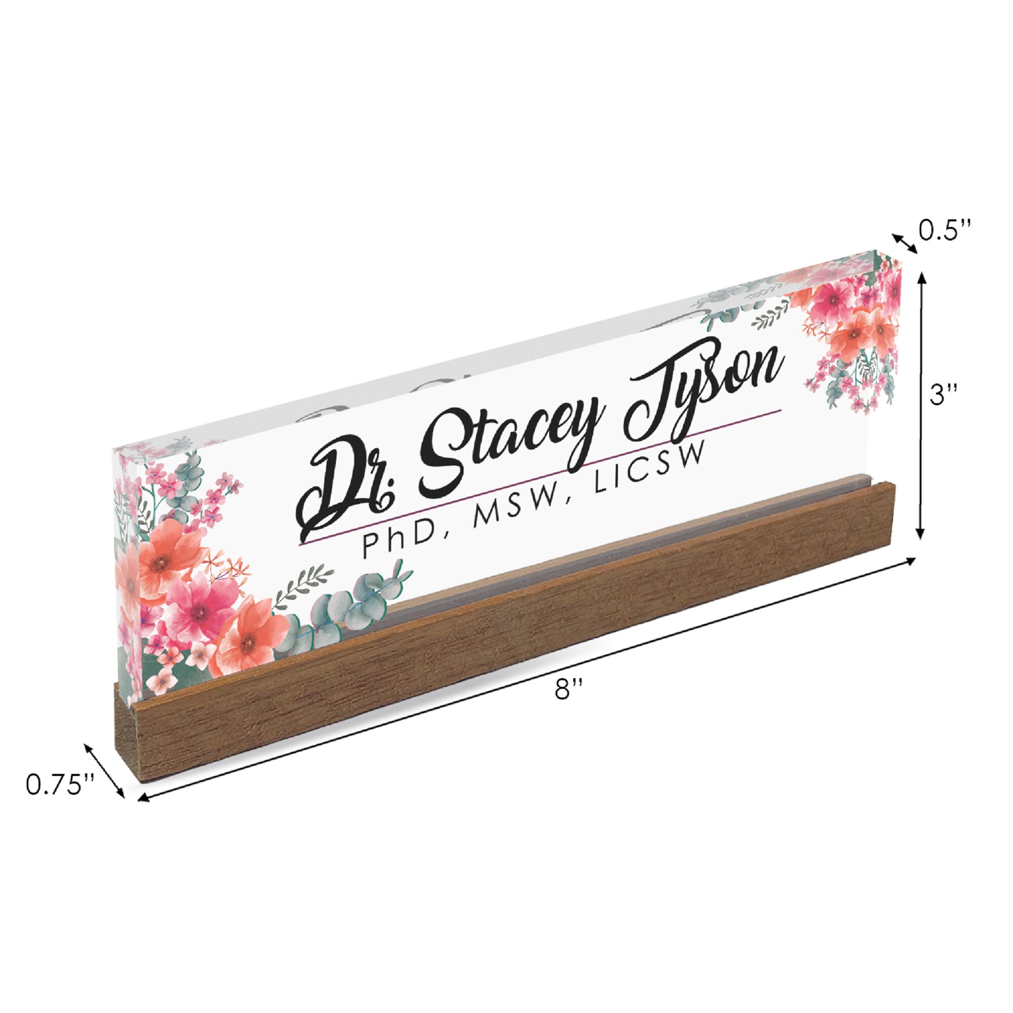 Personalized Office Desk Name Plate Business Card Holder Customized ...
