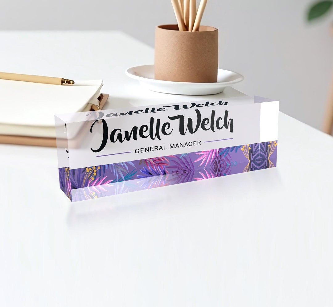 Custom Acrylic Desk Name Plate: Personalized Office Decor Gift - Etsy