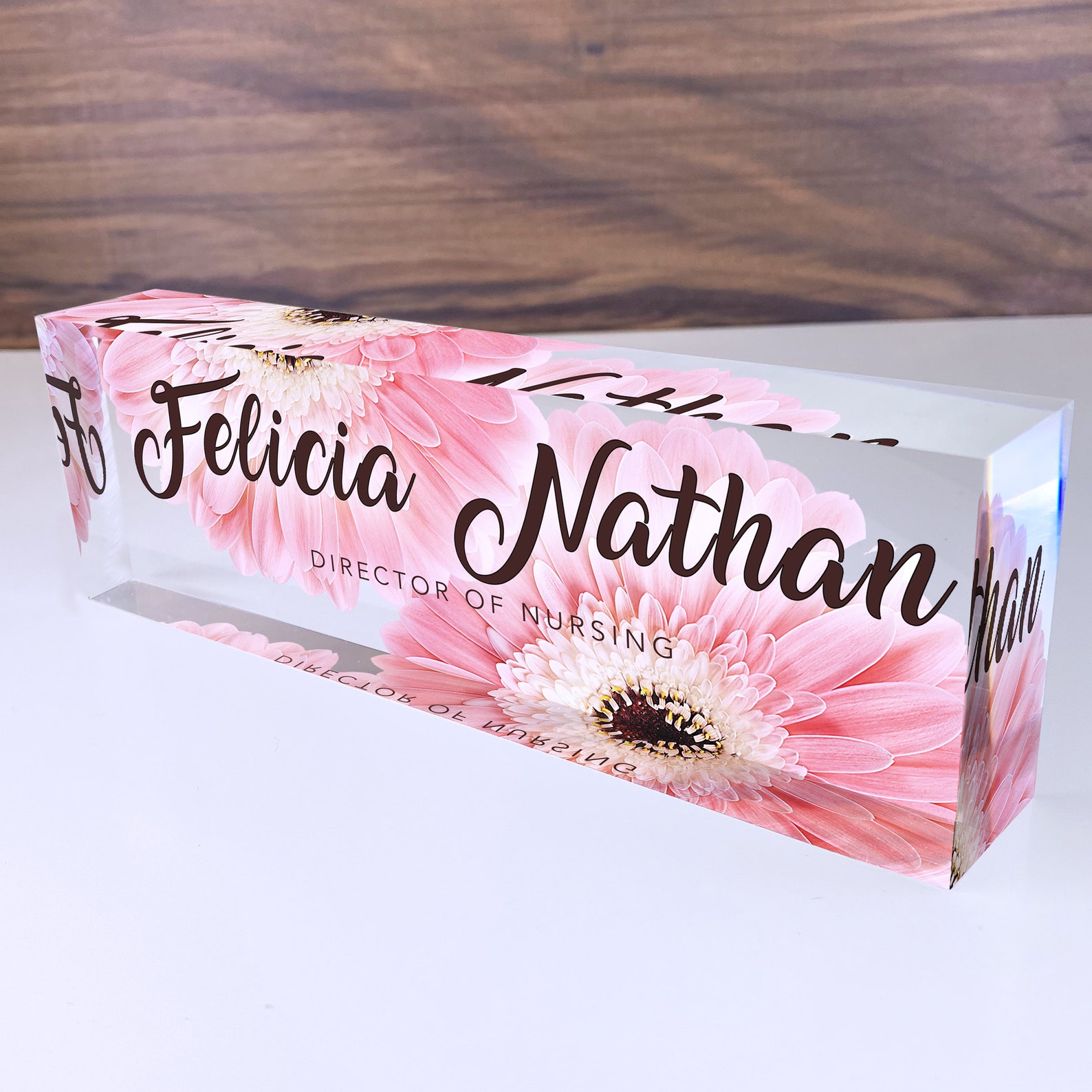 Personalized Desk Name Plate Daisy Design Office Desk Decor - Etsy