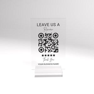 Display Sign, Review Sign, QR Code Business Sign, Google Review Plaque ...