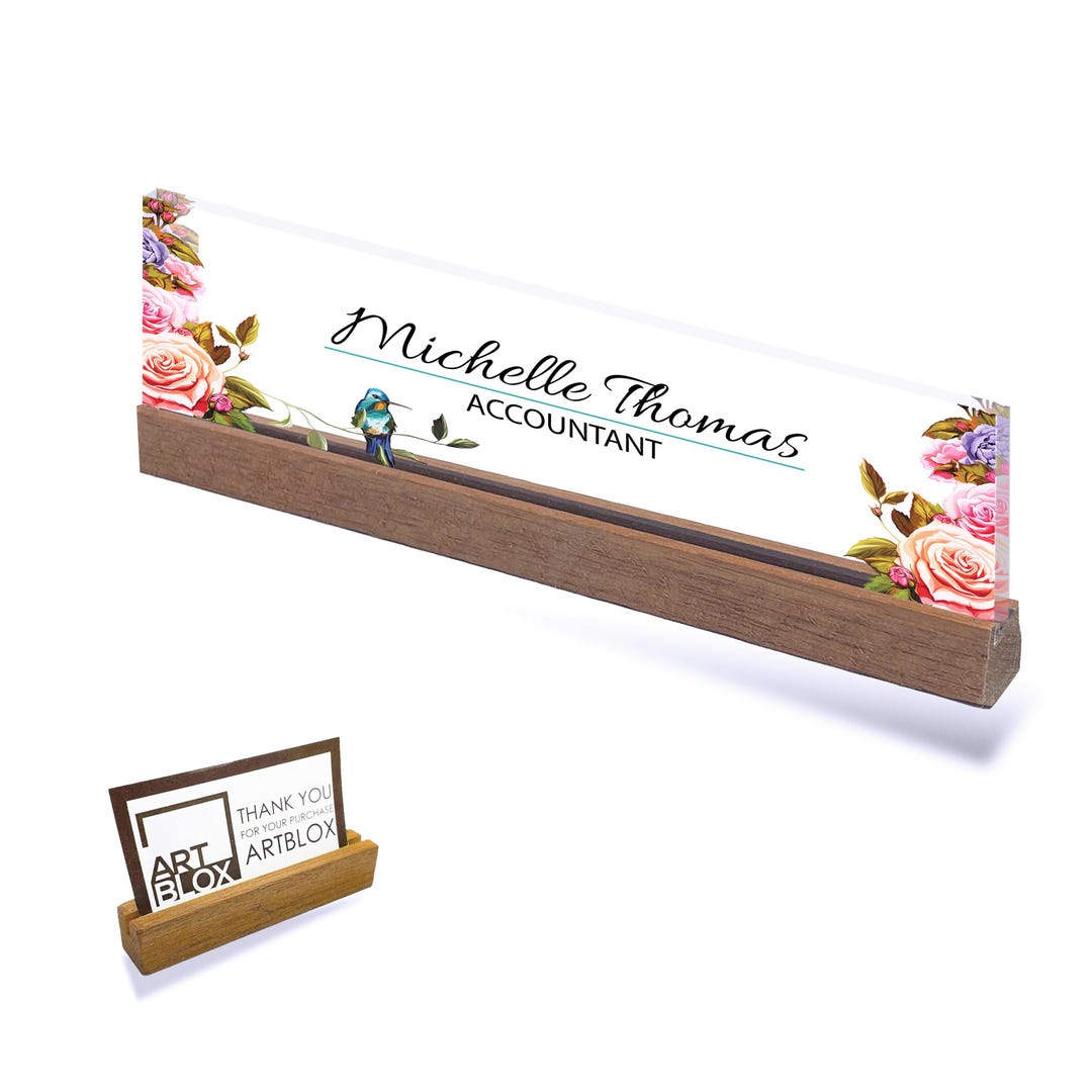 Personalized Acrylic Name Plate | Birds Office Sign Plaque | Coworker ...