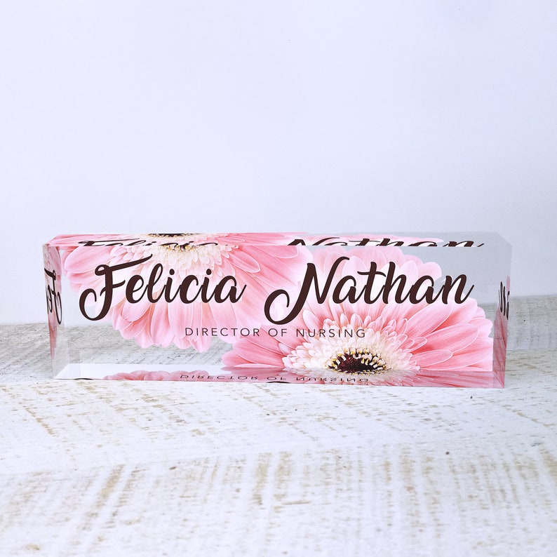 Personalized Desk Name Plate Daisy Design Office Desk Decor | Etsy