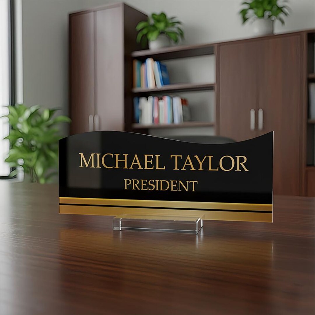 Custom Desk Name Plate, New Job Gift, Personalized Desk Plaque, Office ...