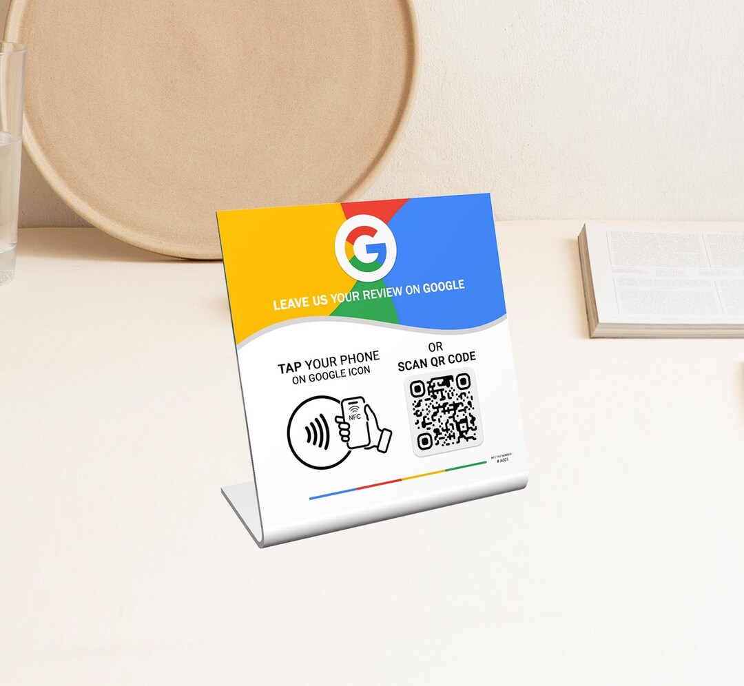 NFC Tag Google Review Sign: QR Code Business Sign - Etsy