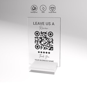 Display Sign, Review Sign, QR Code Business Sign, Google Review Plaque ...