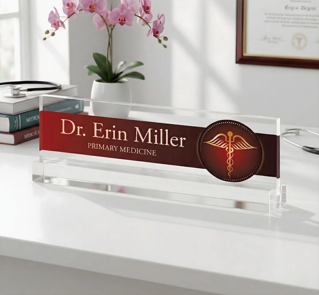 Doctor Desk Name Plate – Custom Acrylic Name Plaque for Office ...