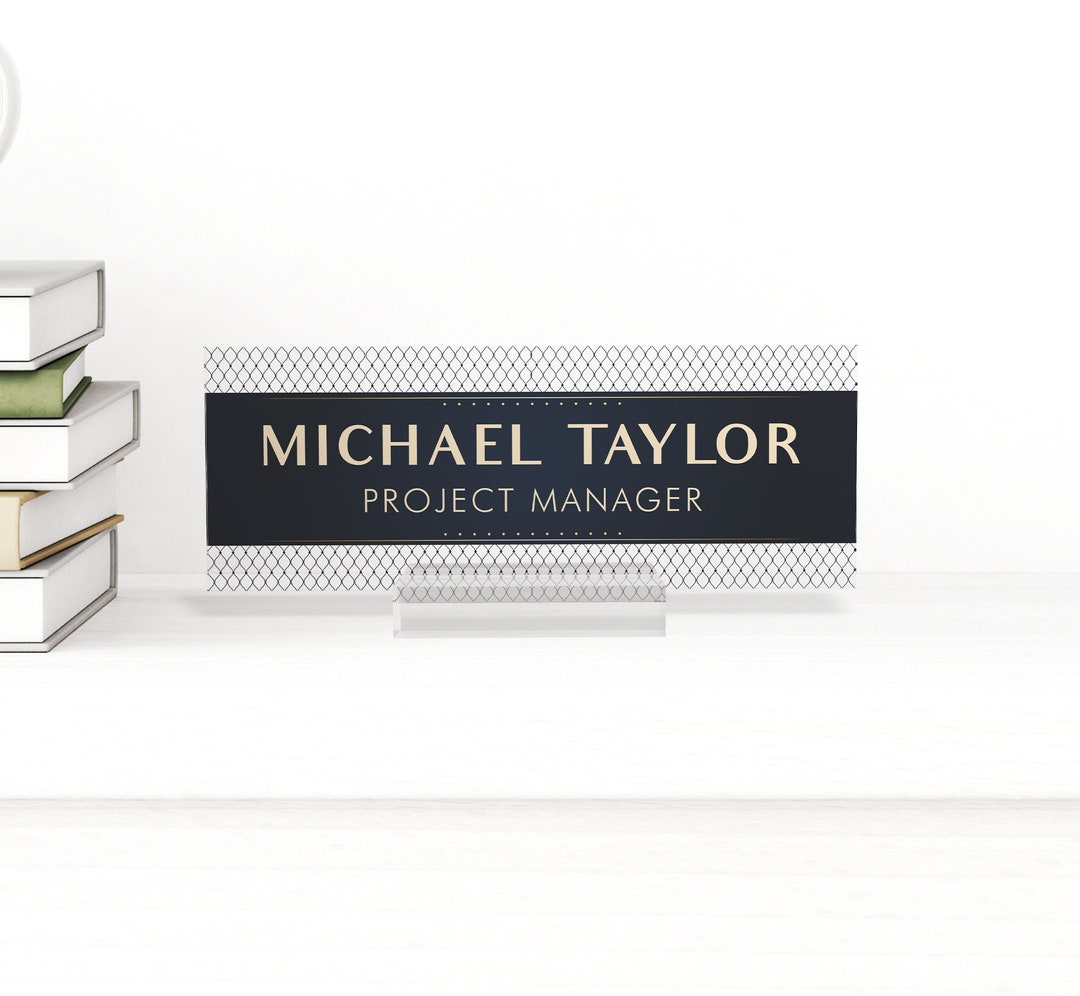 Personalized Name Plate With Wooden Base for Desk | Custom Office Decor ...
