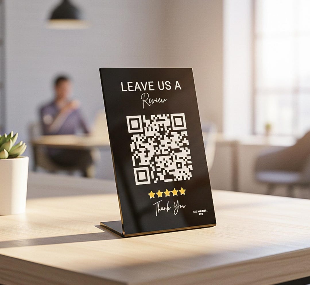 Google Review QR Code Countertop Sign | Custom Business Display - Etsy ...