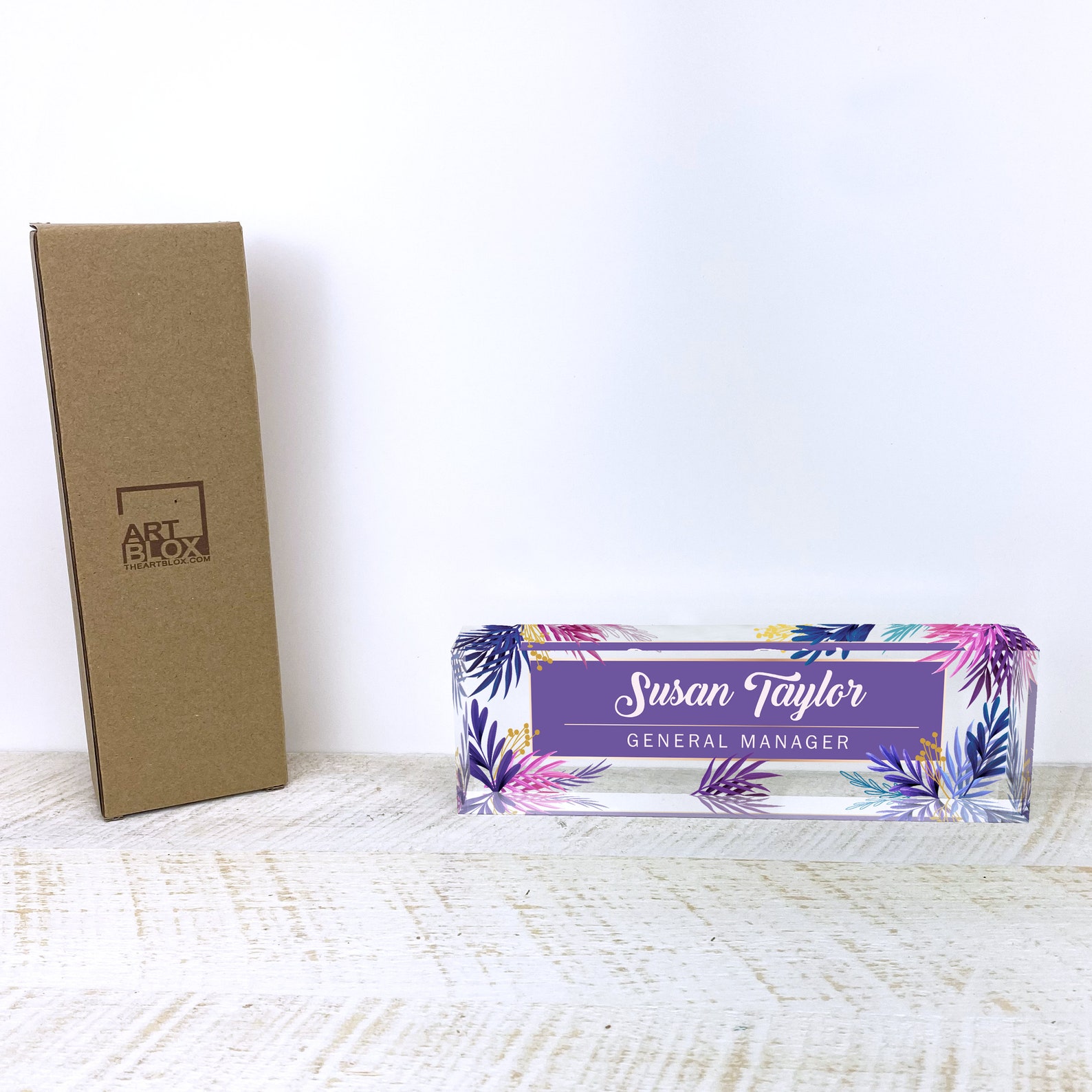 Personalized Desk Name Plate for Office Desk Gold Stripe - Etsy