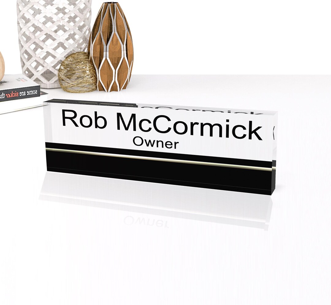 Personalized Clear Acrylic Desk Name Plate: Professional Office Decor ...
