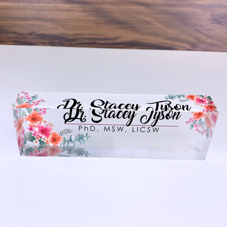 Personalized Name Plate for Desk Flowers Wild Design on - Etsy