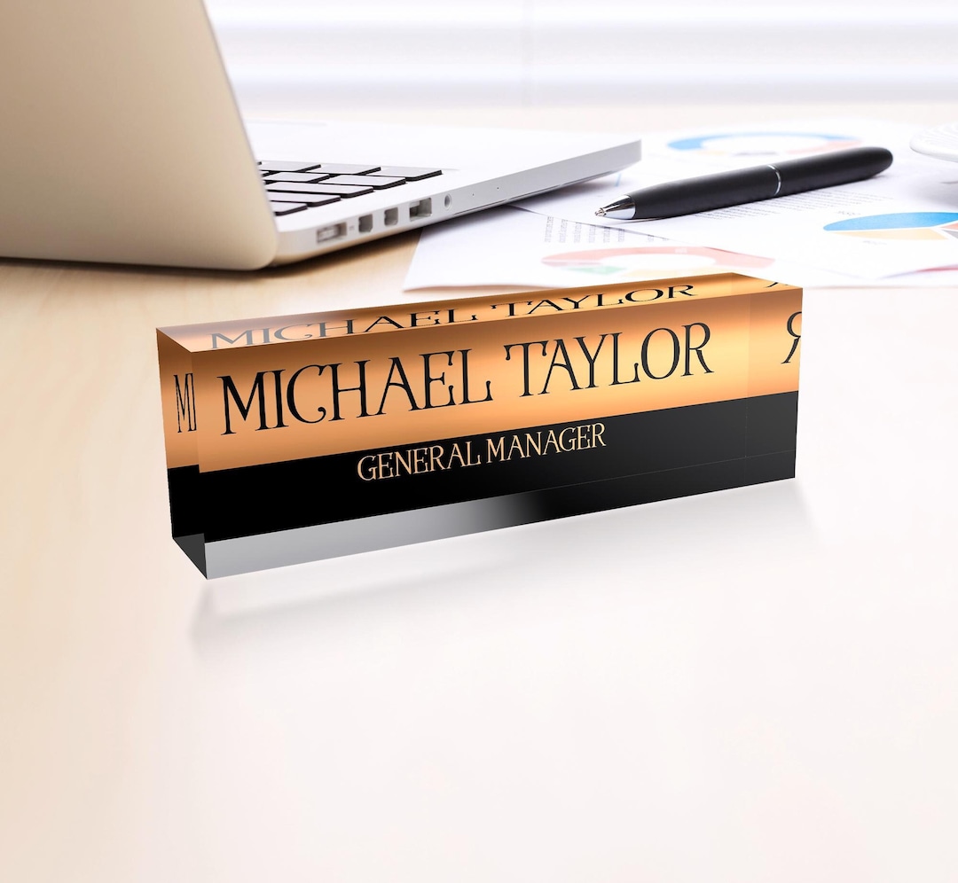 Custom Acrylic Desk Name Plate: Personalized Office Decor (2.5" X 8 ...