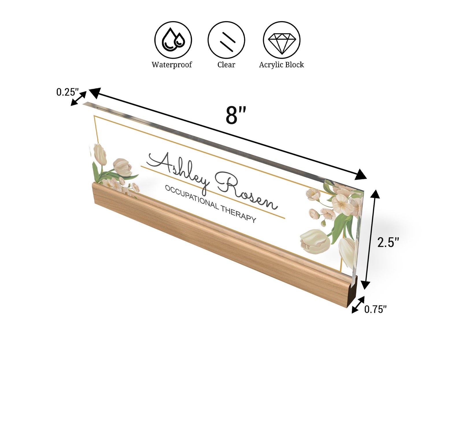 Desk Name Plate Personalized - Design Options - Coworker Gifts ...