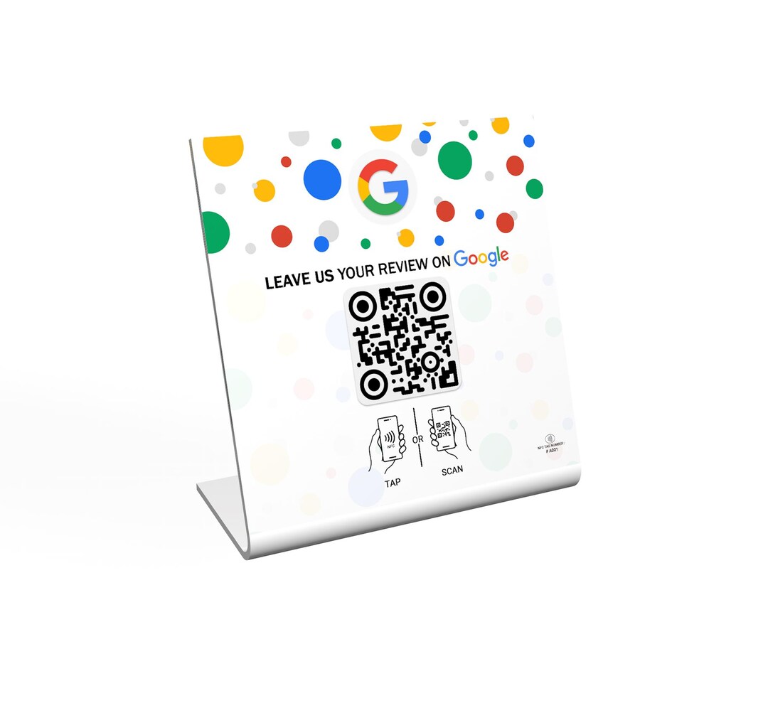 NFC Google Review Stand: One-tap Customer Feedback, Acrylic Sign - Etsy