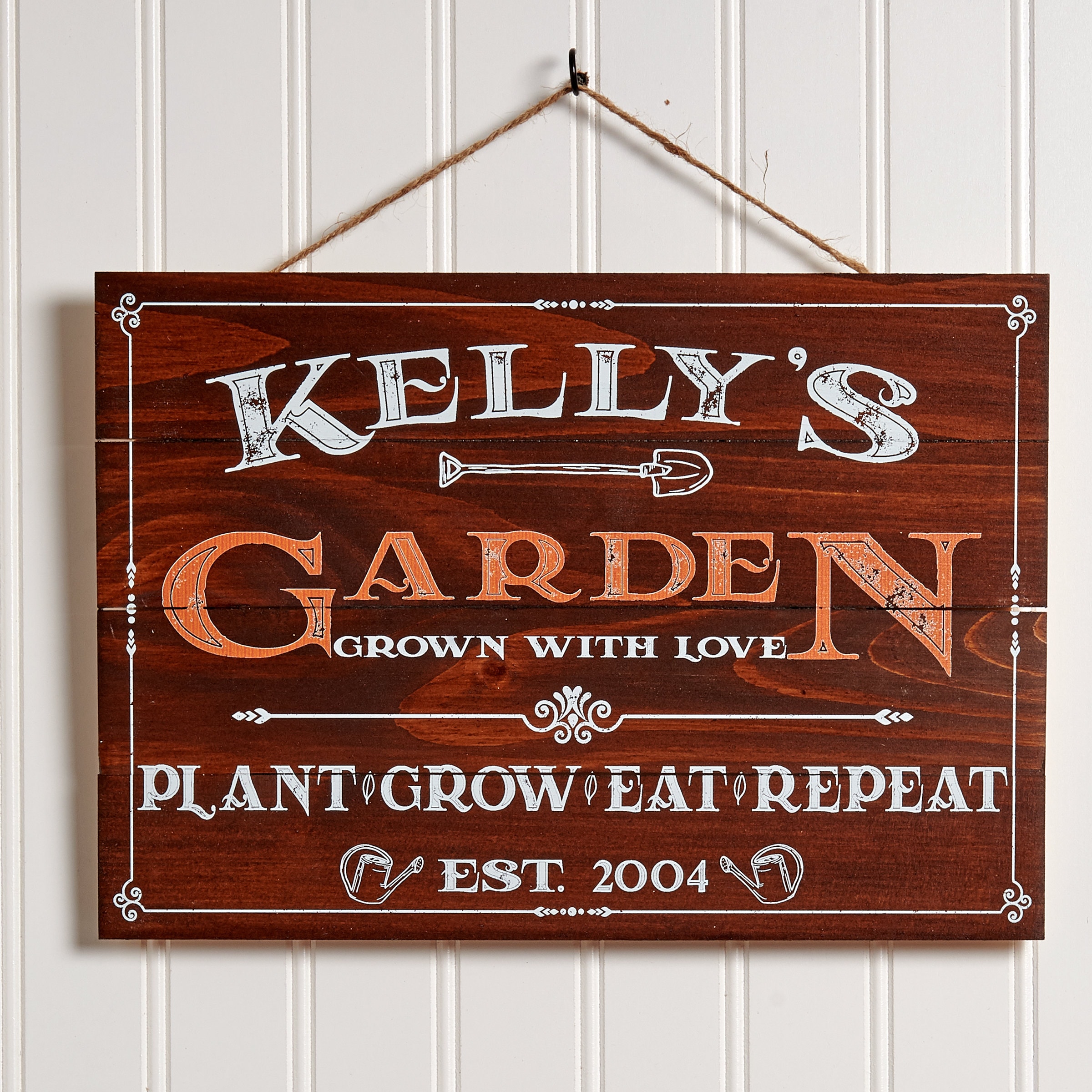 Personalized Garden Sign Rustic Wood Garden Pallet Sign Etsy