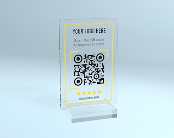 Google Review Plaque, Custom QR Code Acrylic Display, Small Business ...